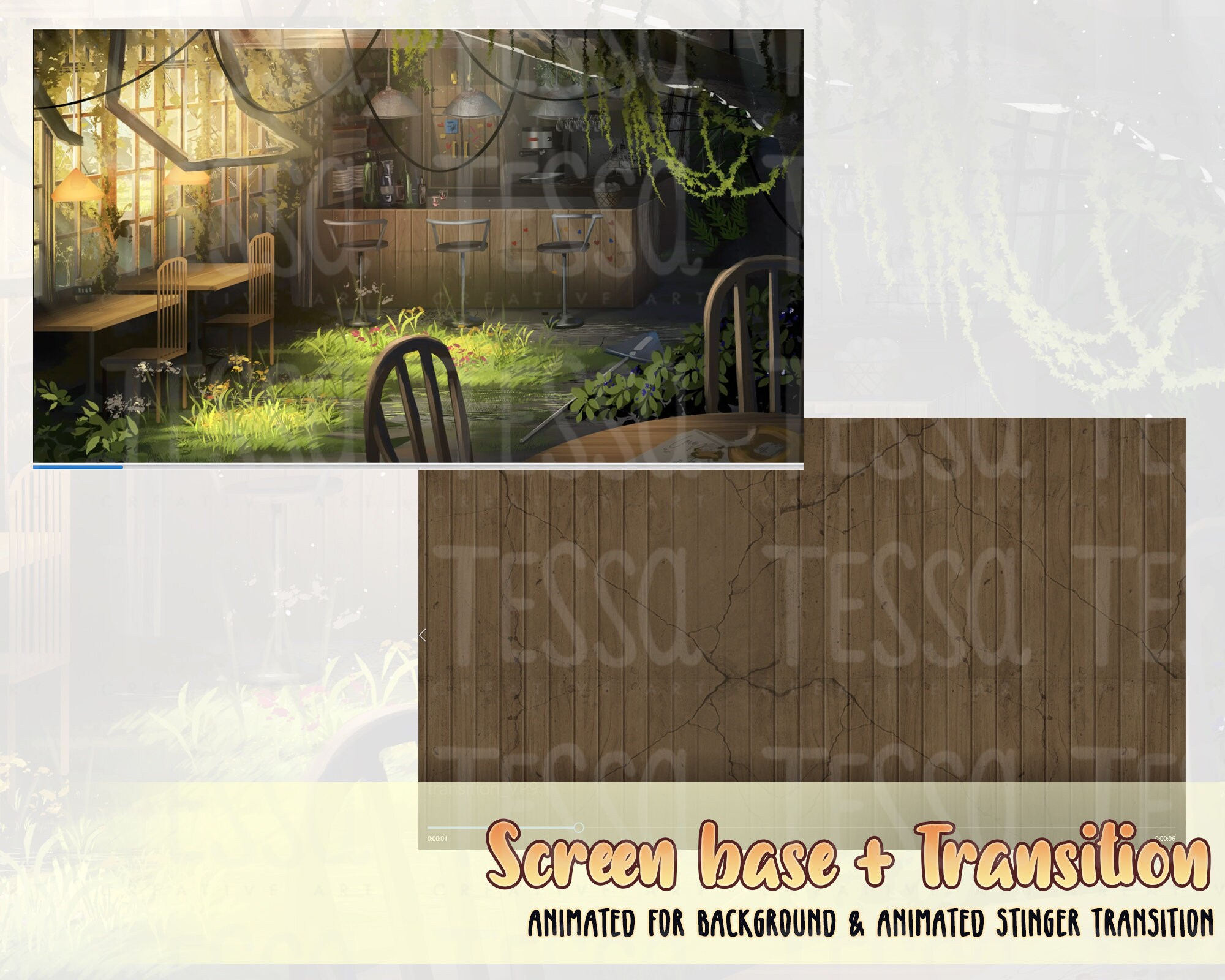 Animated Cute Ruins Café Twitch Package for Streamer to Stream | Etsy