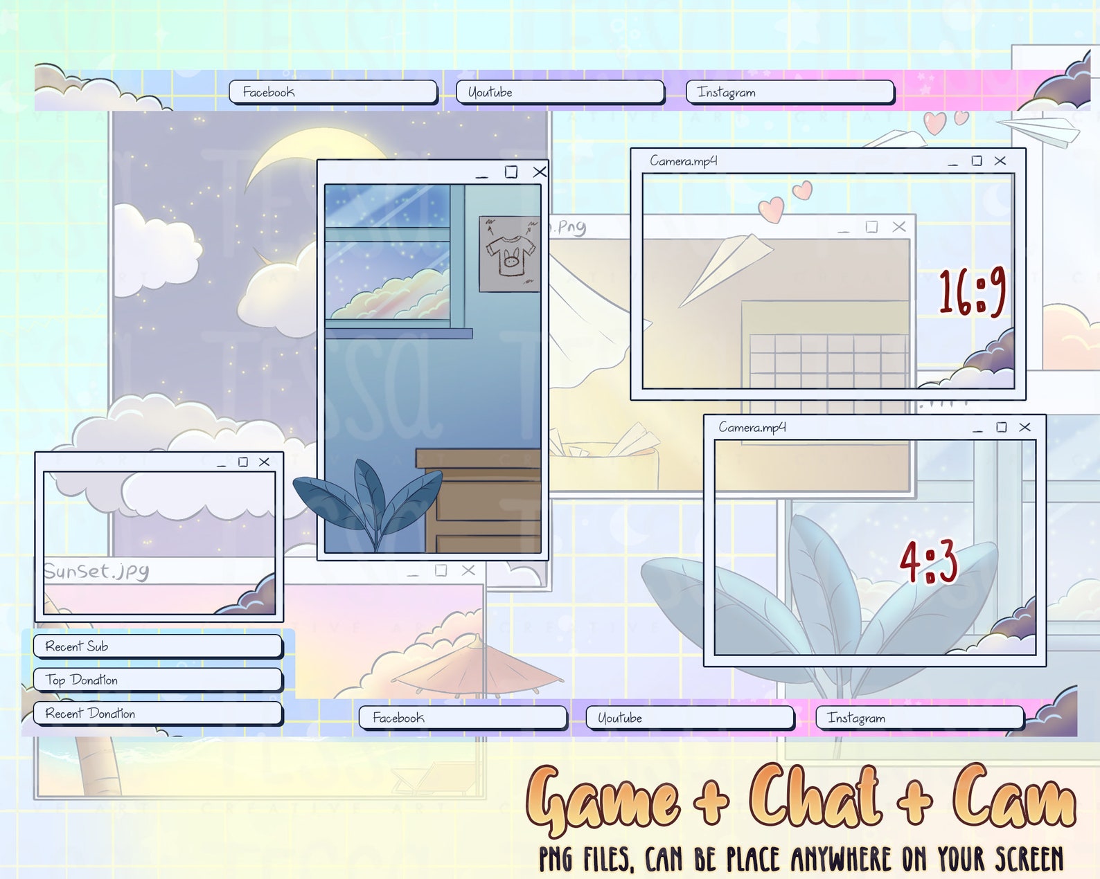 Animated Paper Plane Desktop Twitch Package: Cute Overlays - Etsy