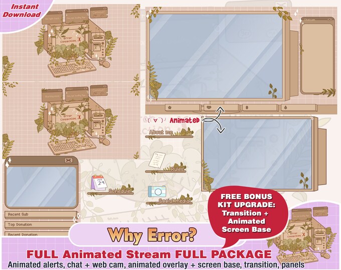 Gameboy Advance Stream Package / Kawaii Pastel Console Overlay / Twitch ...