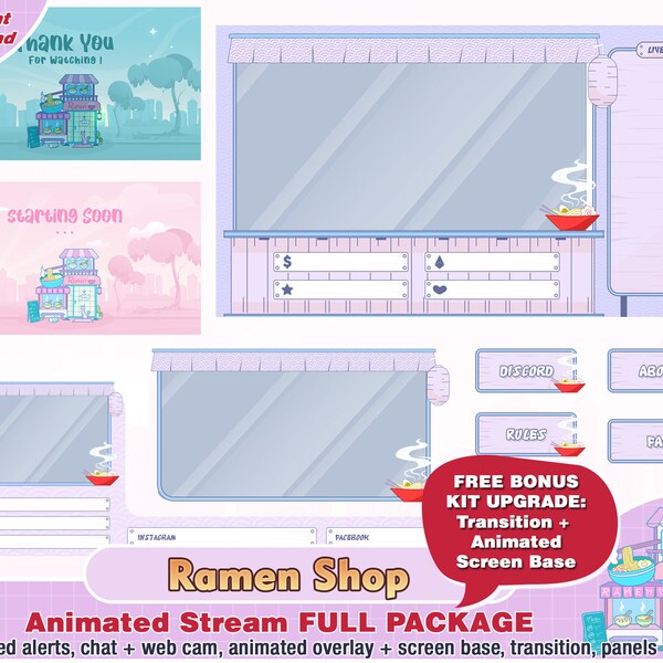 Twitch Ramen Shop Overlay - Etsy