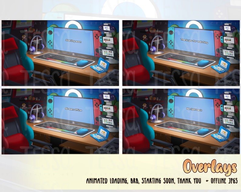 Animated Switch Fun Game Pc Setup Twitch Overlay Brb Ending - Etsy