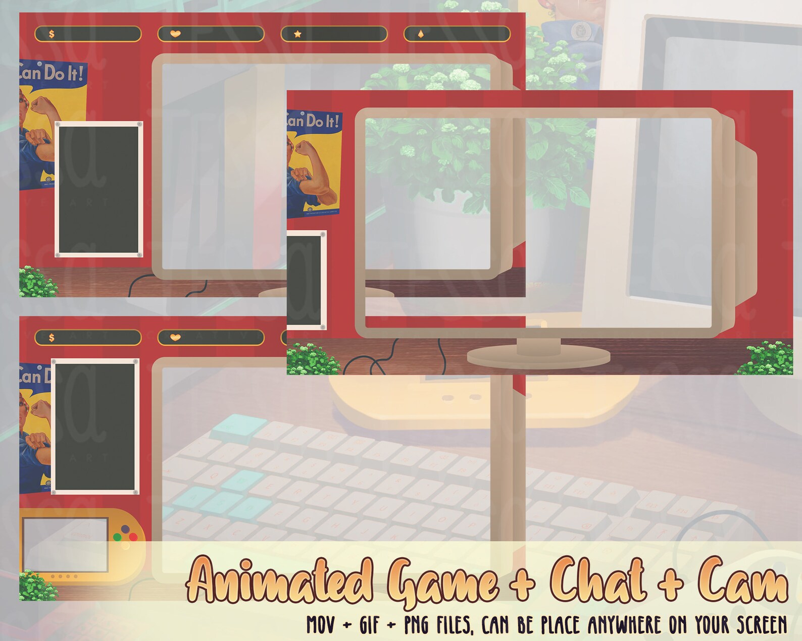 Animated Retro Pc Setup Twitch Package Cute Twitch Overlays - Etsy