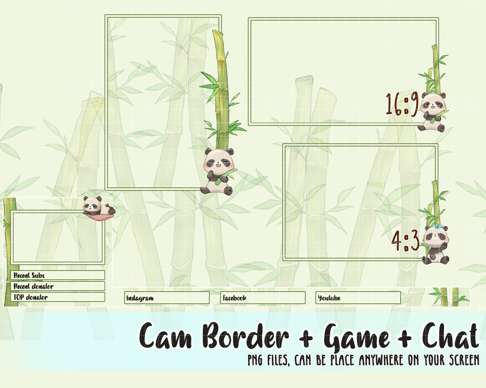 Panda Twitch Package Cute Twitch Overlay Panda Twitch - Etsy Canada