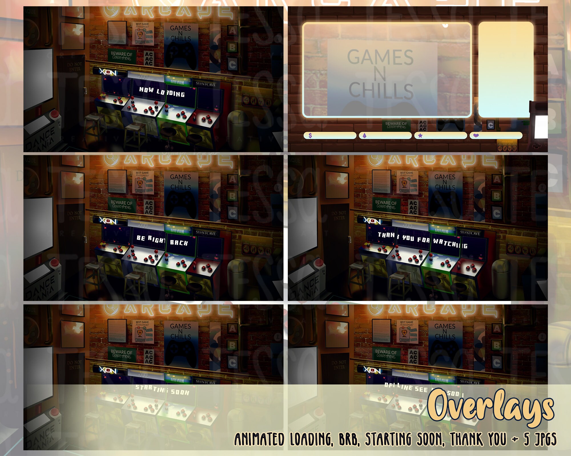 Animated Bar Arcade Twitch Package Camera Twitch Overlay - Etsy UK