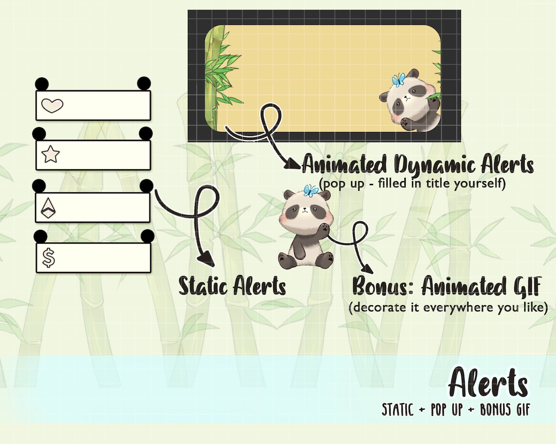 Panda Twitch Package Cute Twitch Overlay Panda Twitch - Etsy Canada