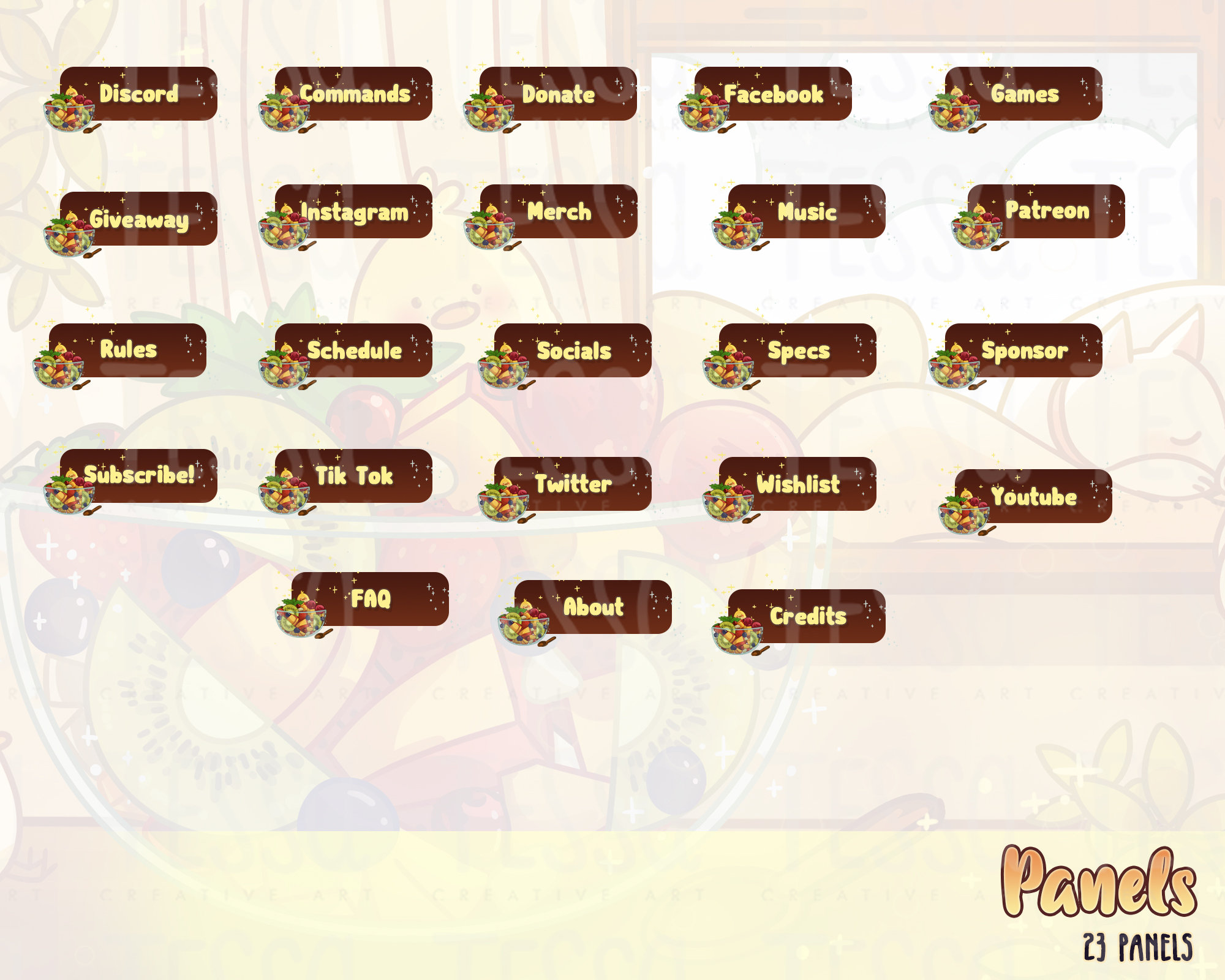 Animated Fruits Food Twitch Package Cam Cute Twitch Overlays | Etsy