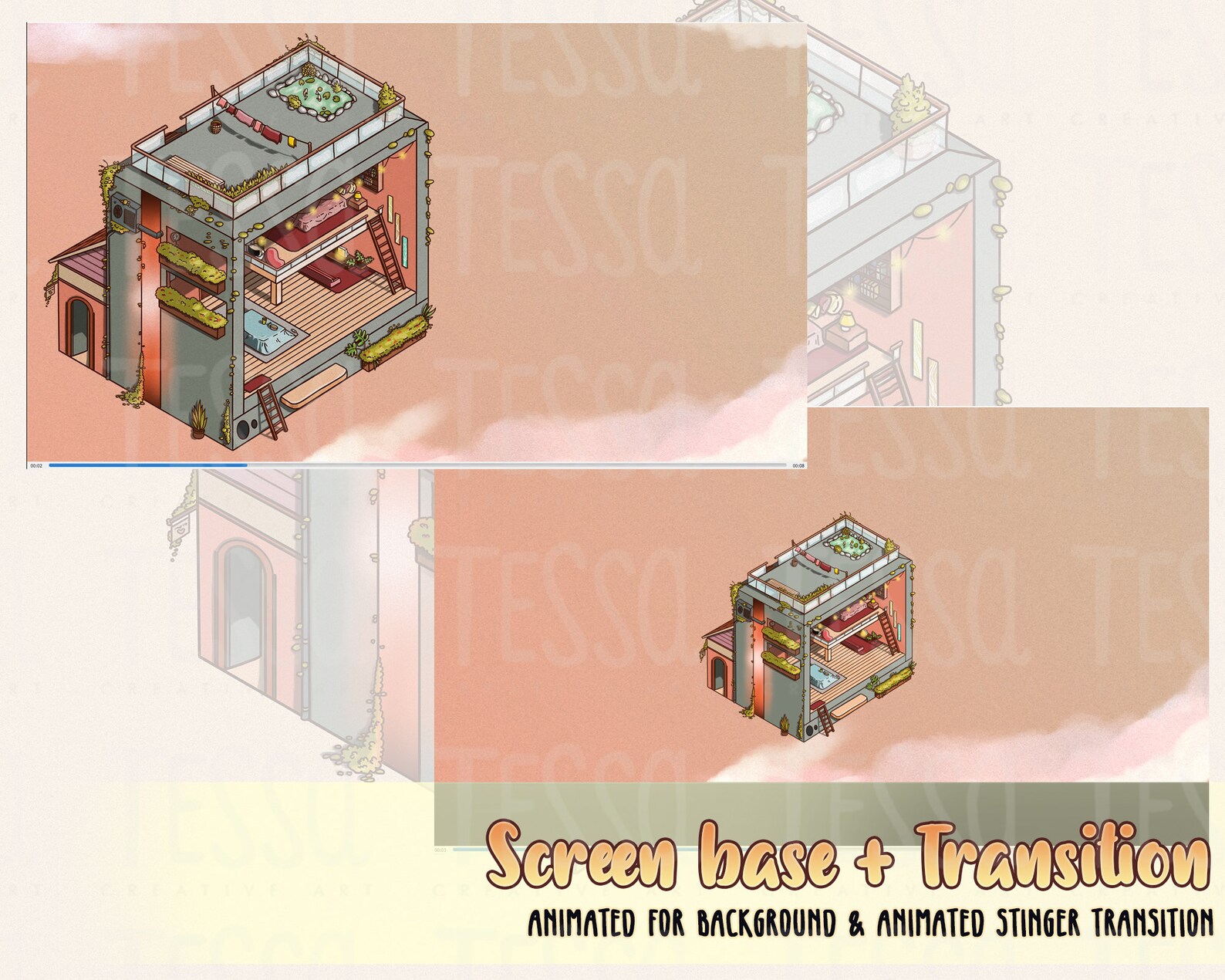 Animated Room Pc Case Twitch Package Cute Twitch Overlay | Etsy