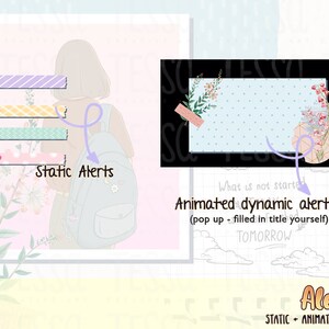 Animated Casual Girly Twitch Package: Kawaii Twitch Overlays, Cute ...