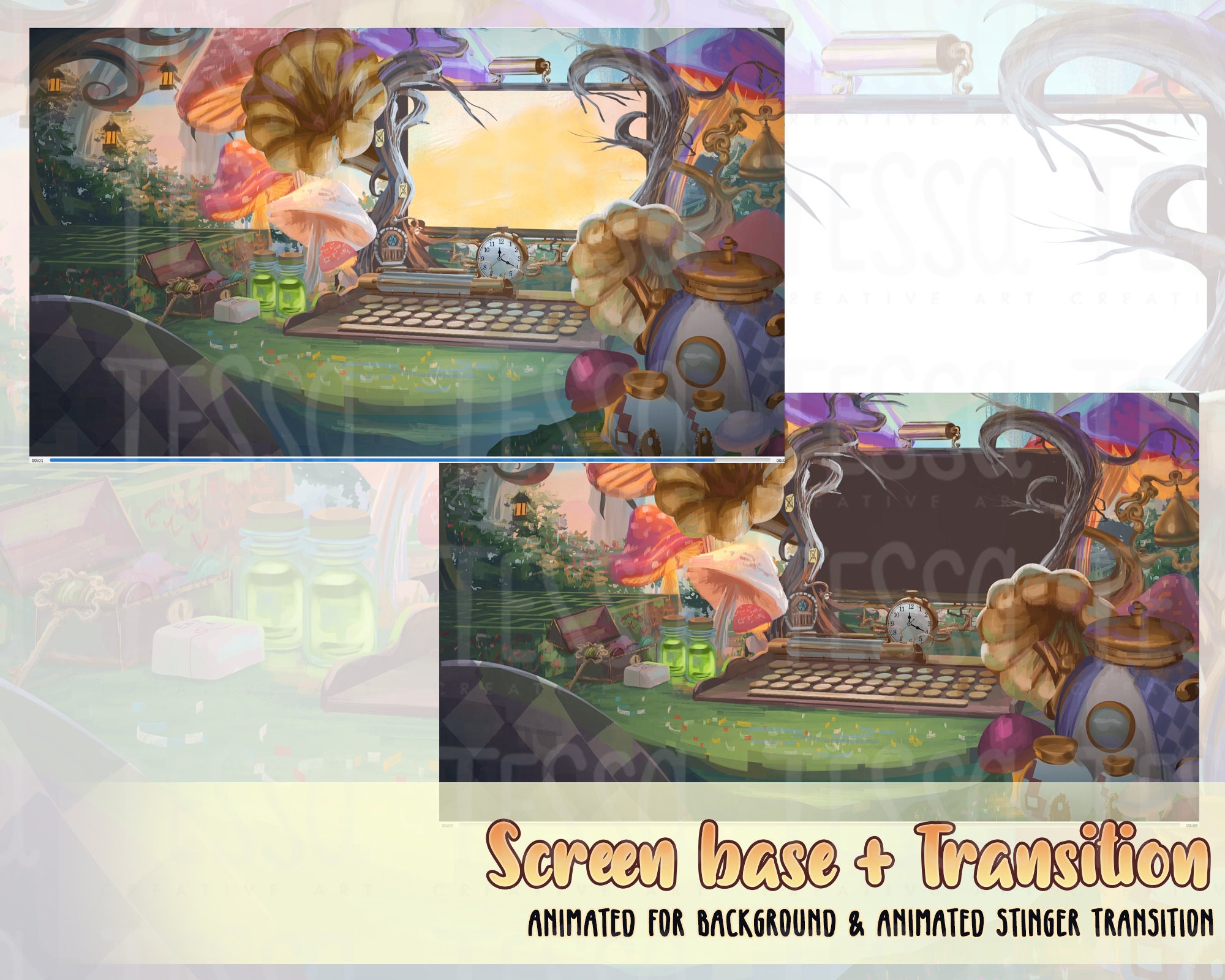 Animated Wonderland PC Setup Twitch Package Twitch Stream - Etsy