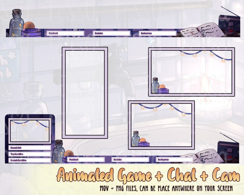 Animated Bath Tub Relax Twitch Stream Package Twitch - Etsy