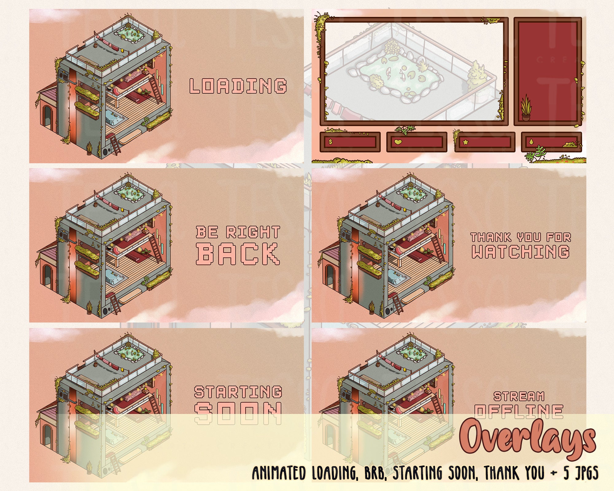 Animated Room Pc Case Twitch Package Cute Twitch Overlay | Etsy