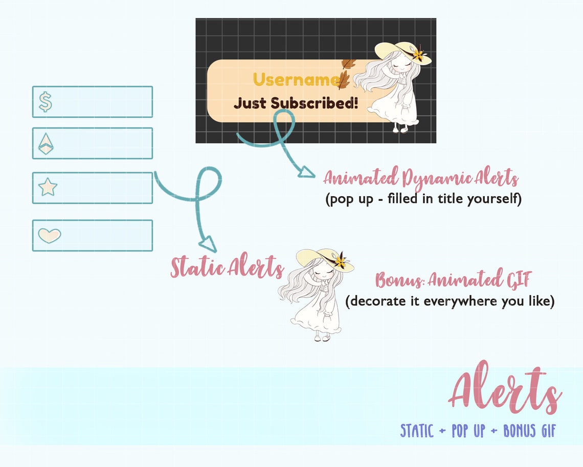 Sweet Chibi Girl Twitch Package Cute Twitch Overlay Chibi - Etsy