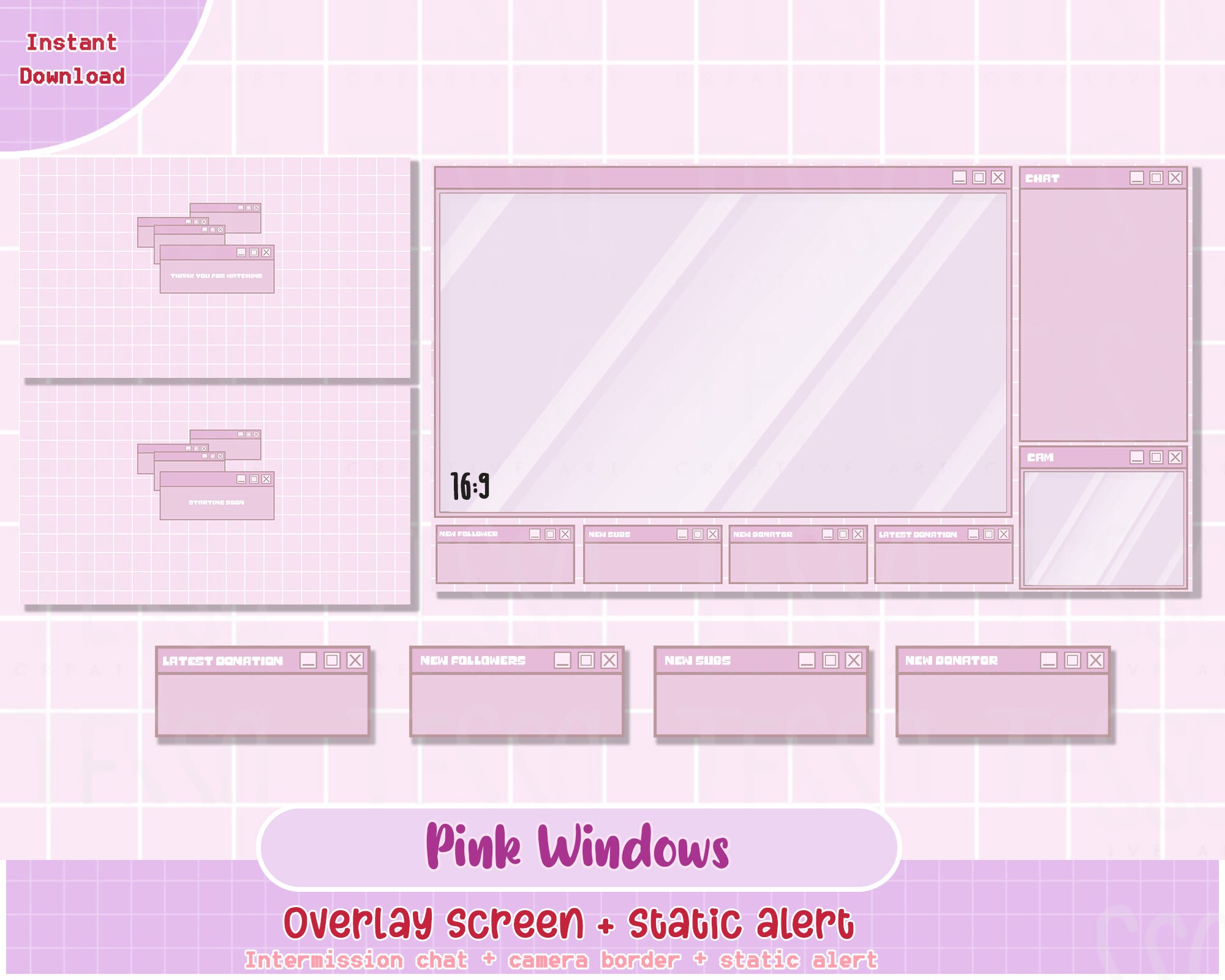Pink Windows Twitch Live Camera Overlay Pinky Stream Screen - Etsy Canada