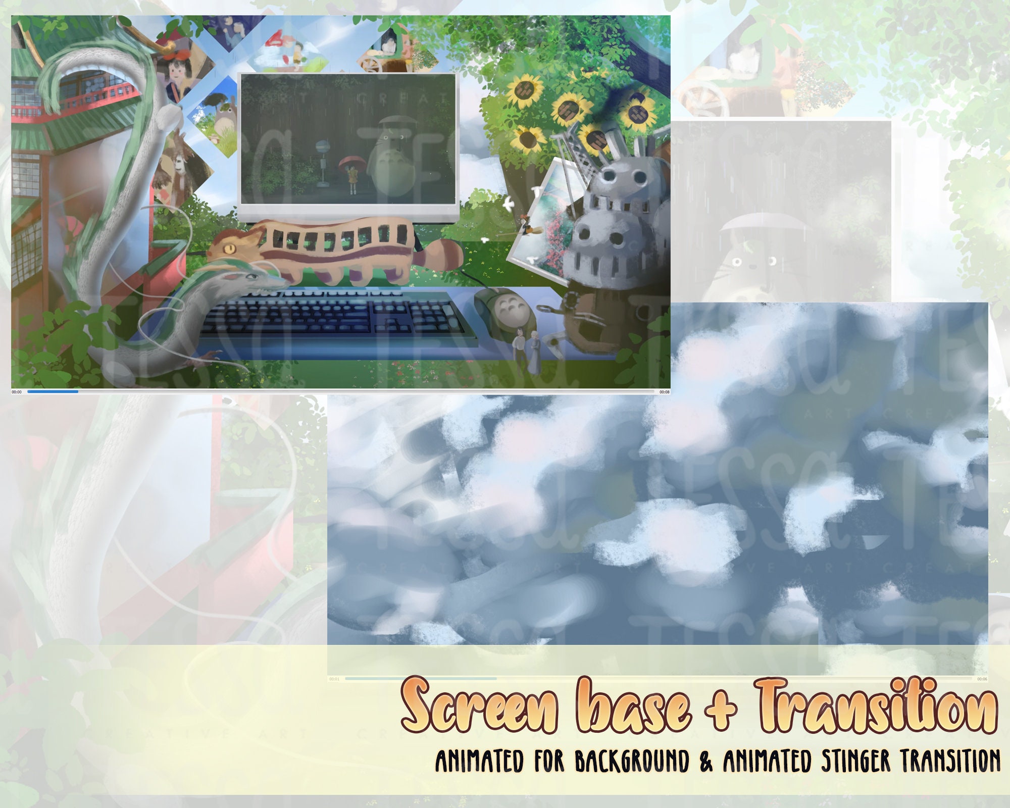 Animated Retro Anime Setup Pc Twitch Package Cute Twitch - Etsy