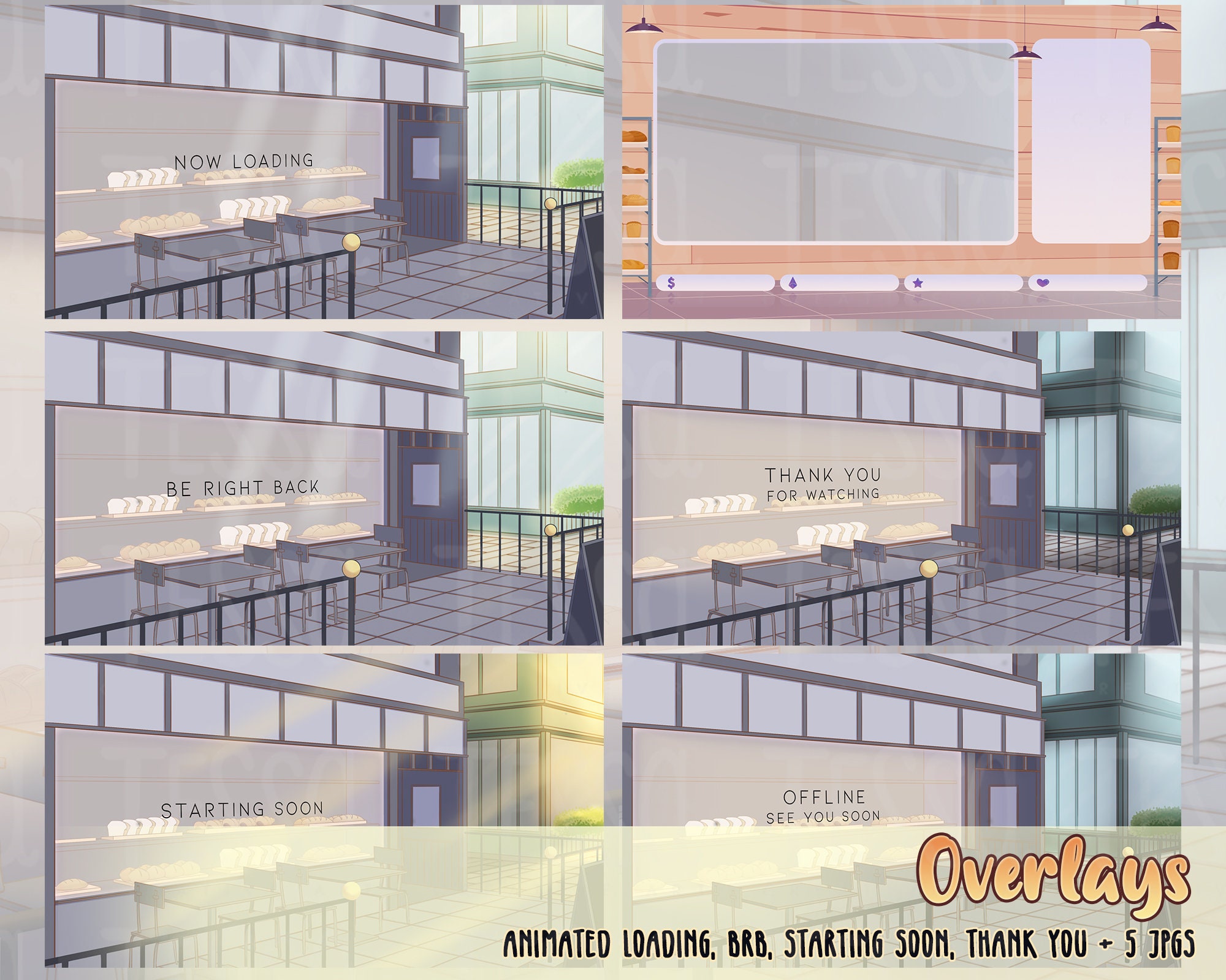 Animated Café Bakery Twitch Package: Kawaii Twitch Overlays - Etsy Canada