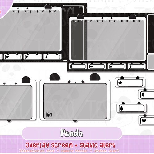 Panda Twitch Live Camera Overlay Panda Twitch Stream Screen | Etsy