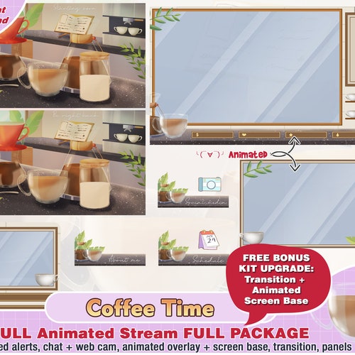 Animated Classic Coffee Cafe Twitch Package for Streamer to - Etsy