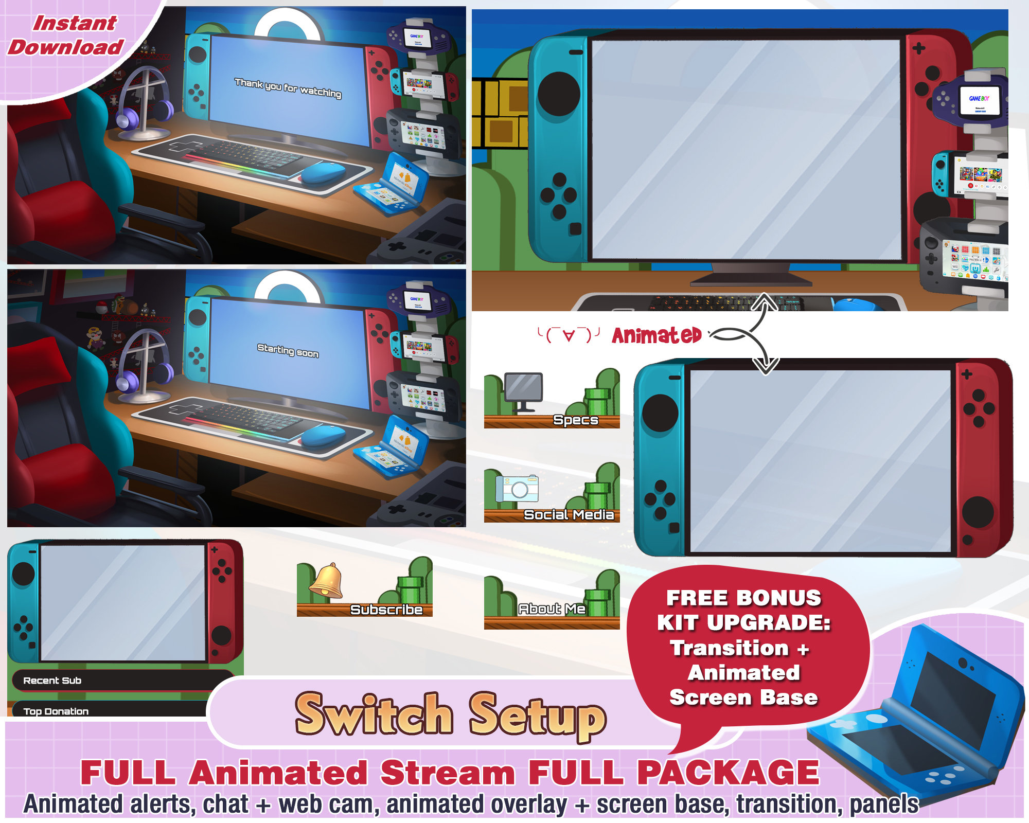 Animated Console Switch Setup Twitch Package Cute Twitch - Etsy Canada