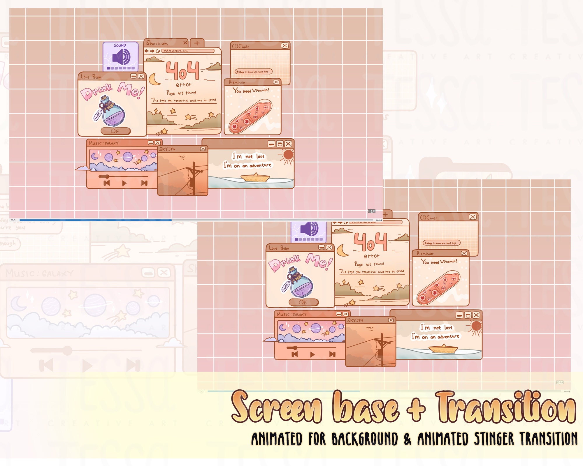 Animated Dream Twitch Package Kawaii Twitch Overlay Twitch - Etsy