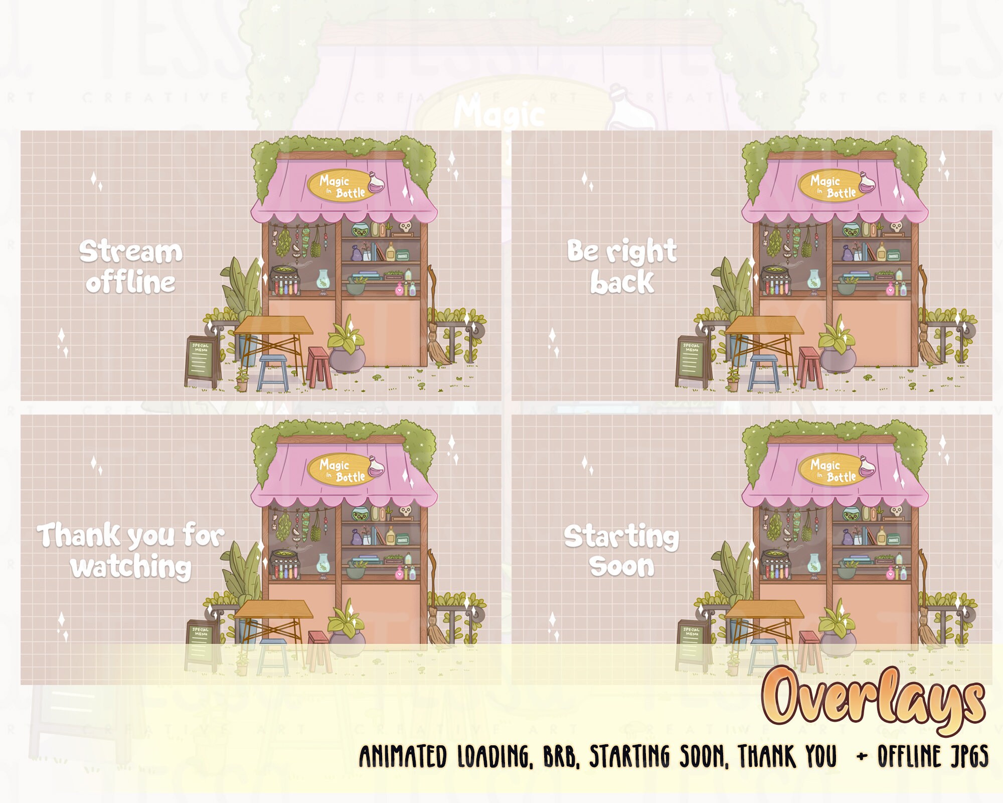 Animated Cute Kawaii Magic Wizard Shop Full Twitch Package for - Etsy