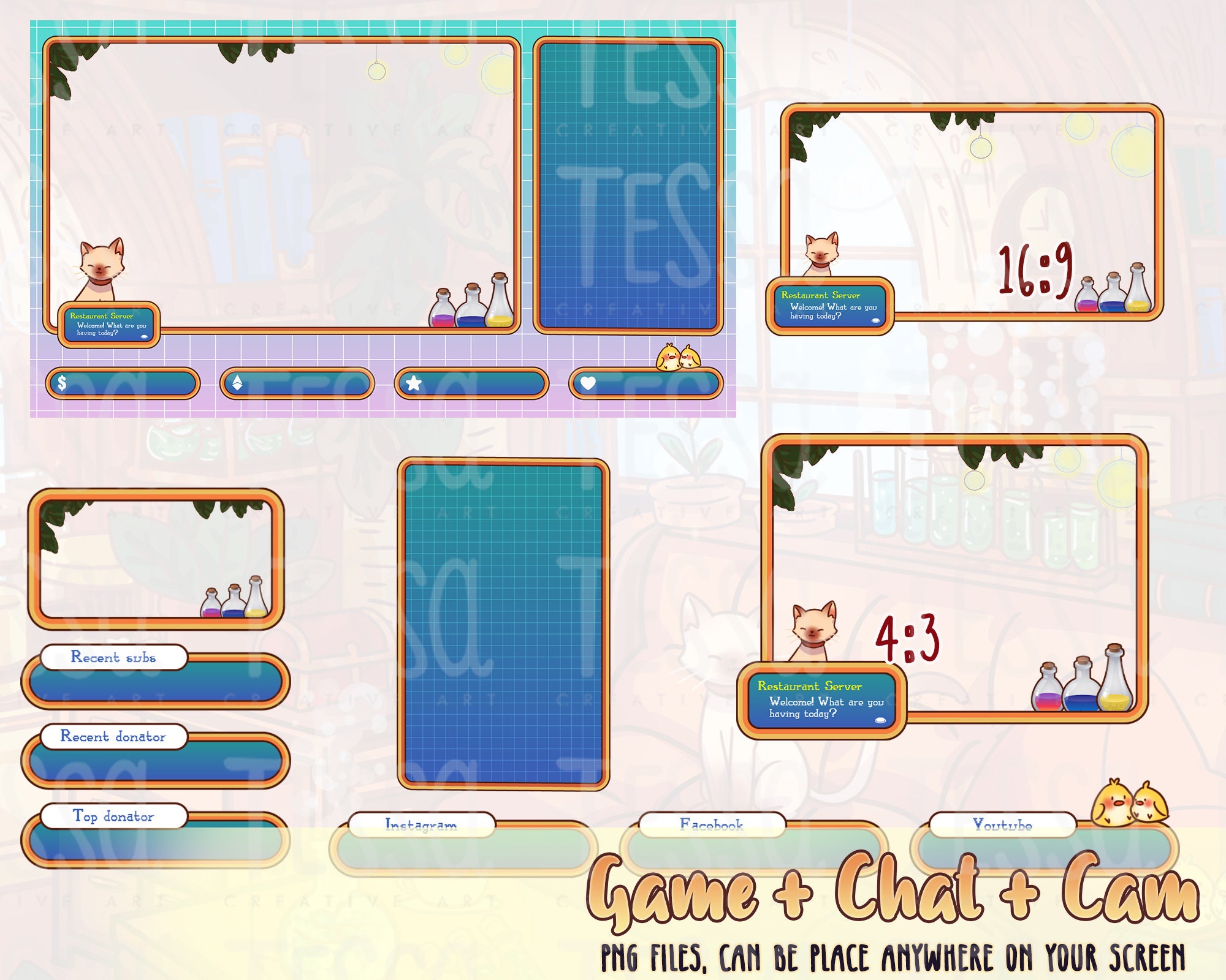 Animated Rpg Cafe Gamer Healer Twitch Package Cute Twitch - Etsy