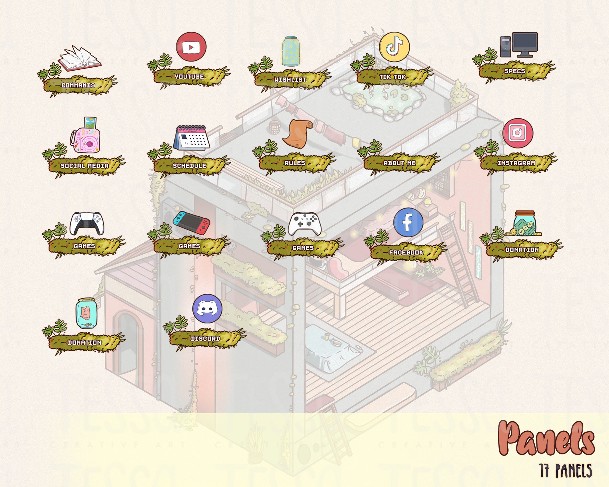 Animated Room Pc Case Twitch Package Cute Twitch Overlay | Etsy