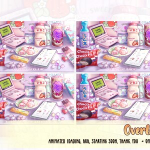 Animated Snack Game Chocolate Milk Twitch Package, Cute Twitch Overlay ...