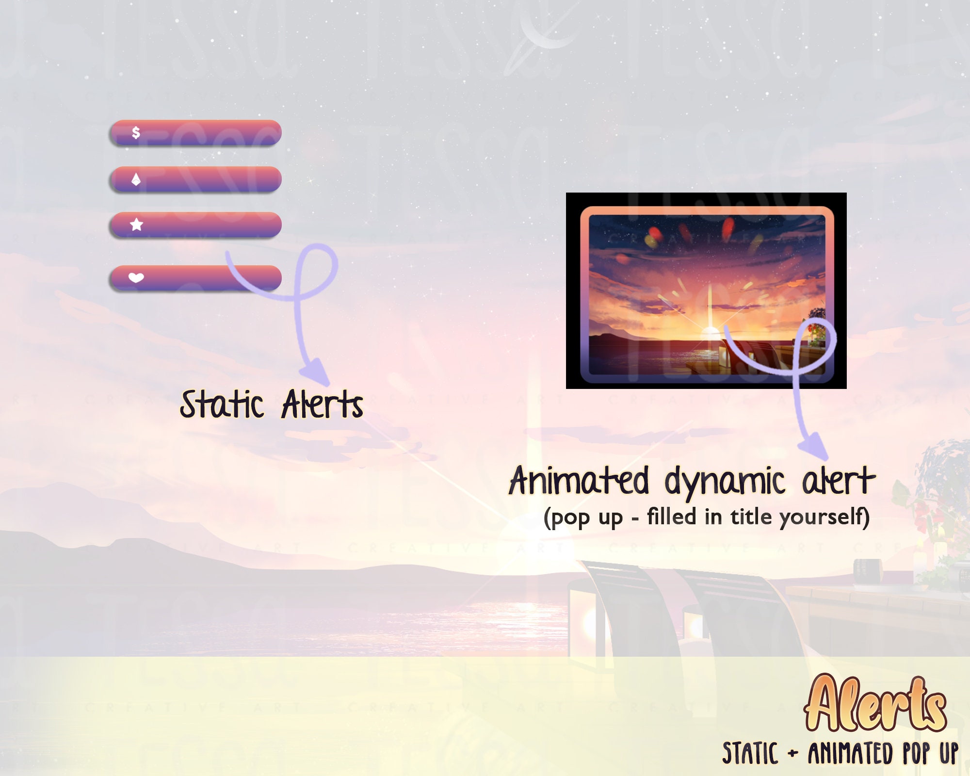 Animated Sunset Dinner Twitch Stream Package Kit Include - Etsy