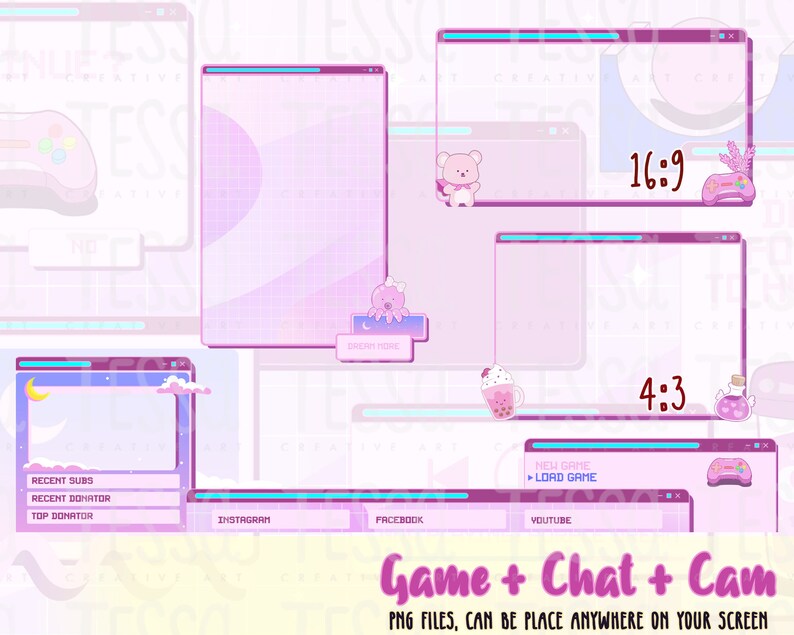 Animated Purple Dream Twitch Package Kawaii Twitch Overlay - Etsy