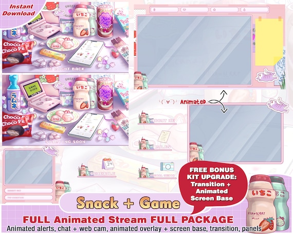Animated Snack Game Chocolate Milk Twitch Package Cute Twitch - Etsy