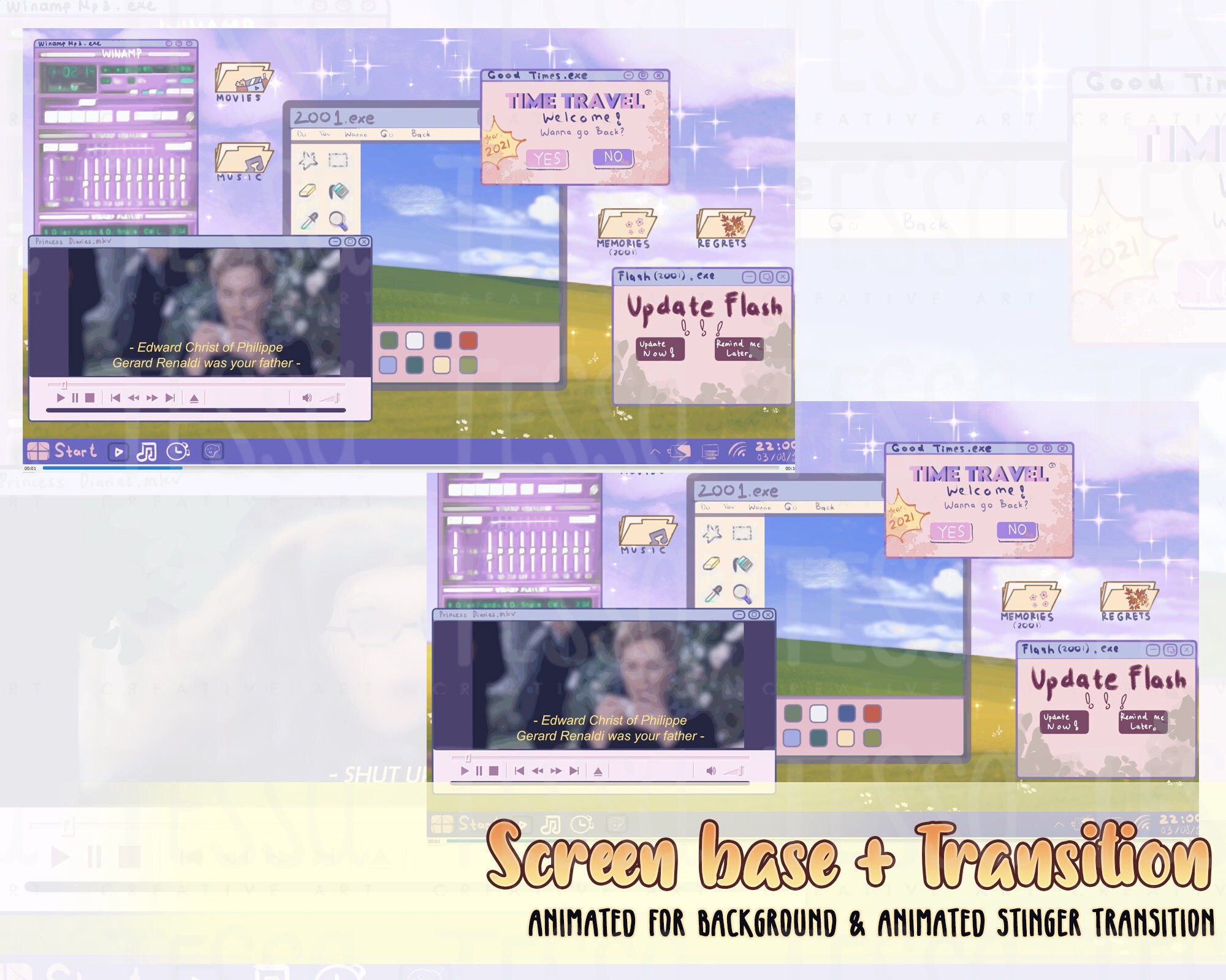 Animated Nostalgic Retro Old Time Twitch Package Kawaii - Etsy