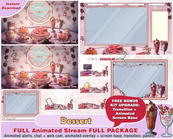 Animated Cute Dessert Food Twitch Package for Streamer to - Etsy