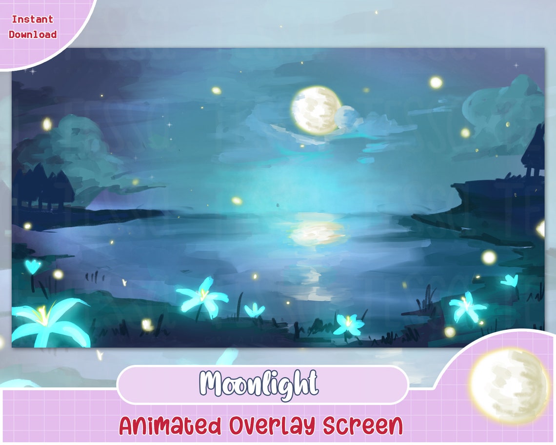 Animated Moonlight Twitch Overlay Brb Offline Starting - Etsy Singapore