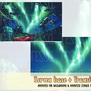 Animated Stargazing Aurora Stars Twitch Package, Cozy Twitch Overlay ...