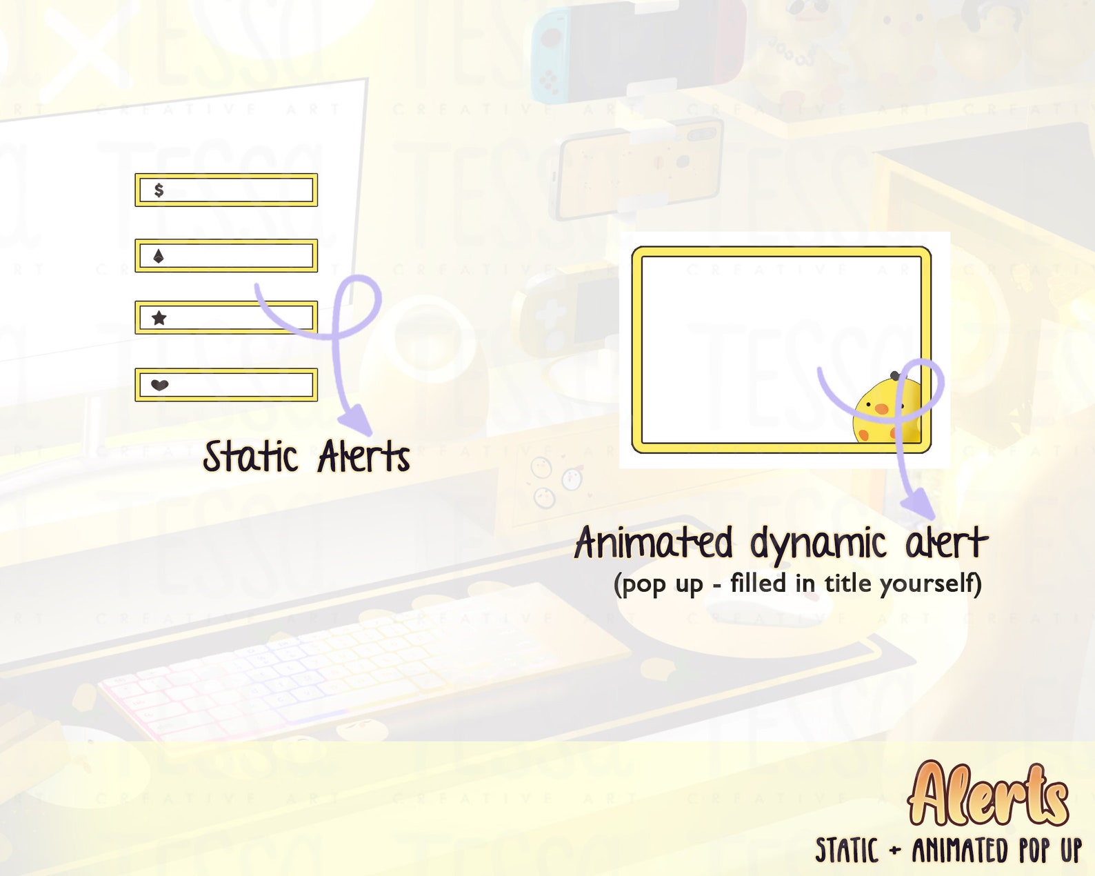 Animated Ducky Yellow Setup Twitch Package, Cute Twitch Overlays ...
