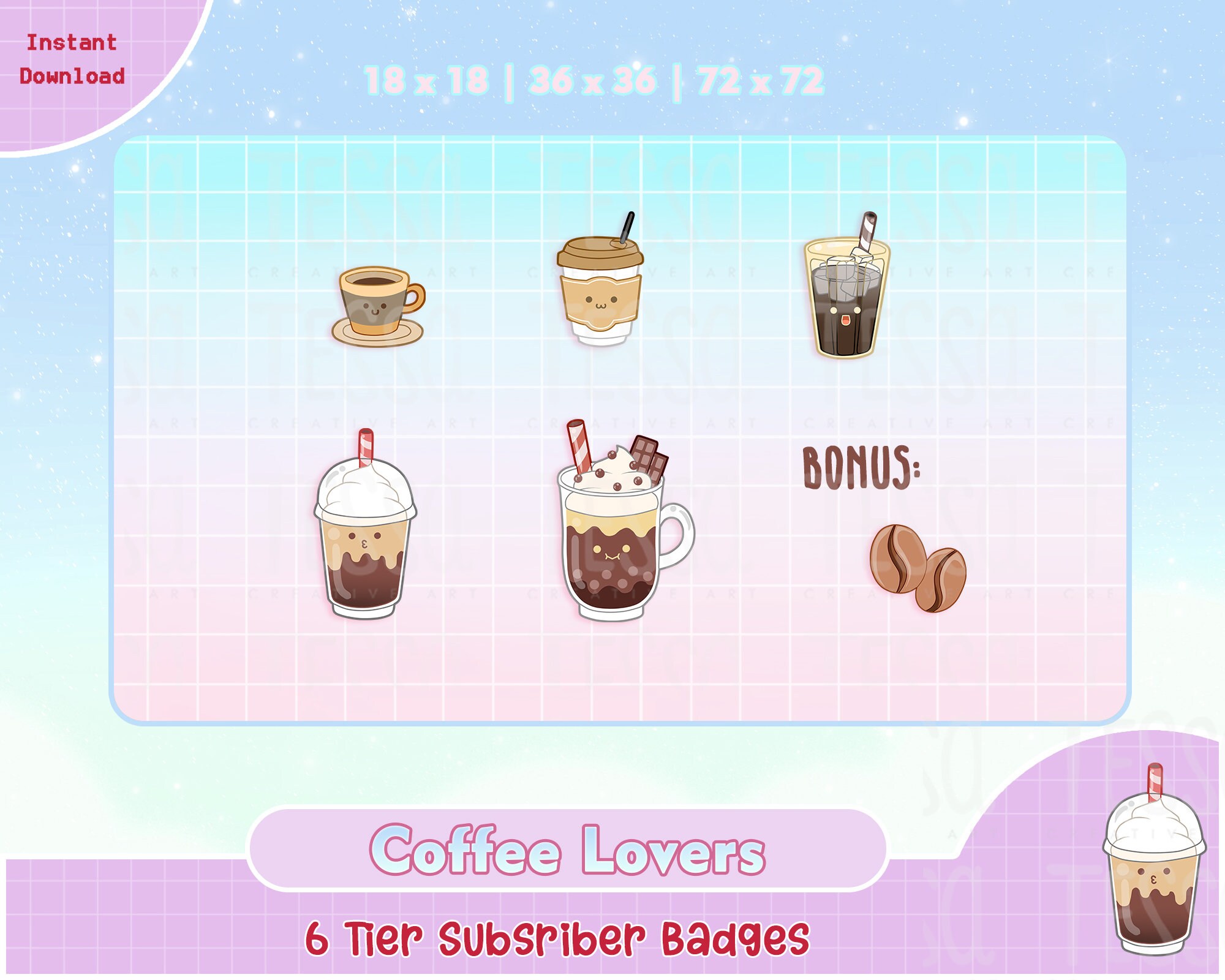 Coffee Twitch Badges Cute Twitch Sub Badge Twitch Pink Sub Etsy