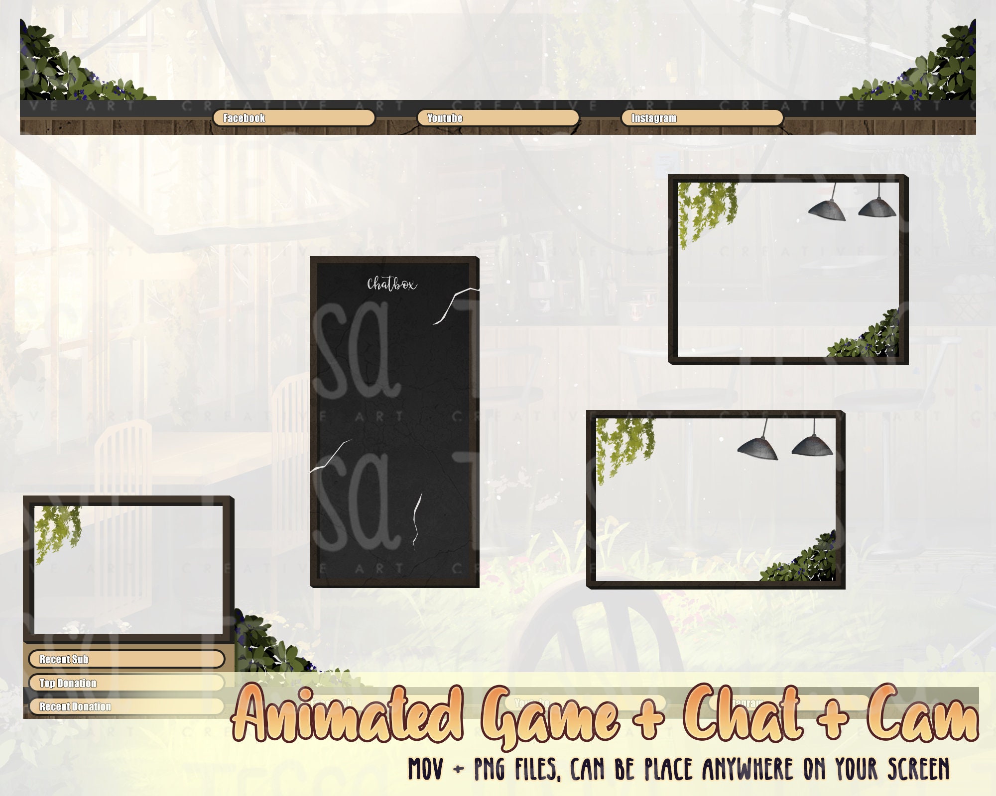 Animated Cute Ruins Café Twitch Package for Streamer to Stream | Etsy