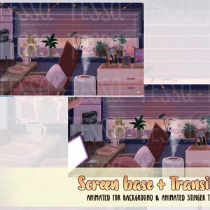 Animated Lo Fi Study Twitch Package: Twitch Cam Overlays, Panels ...