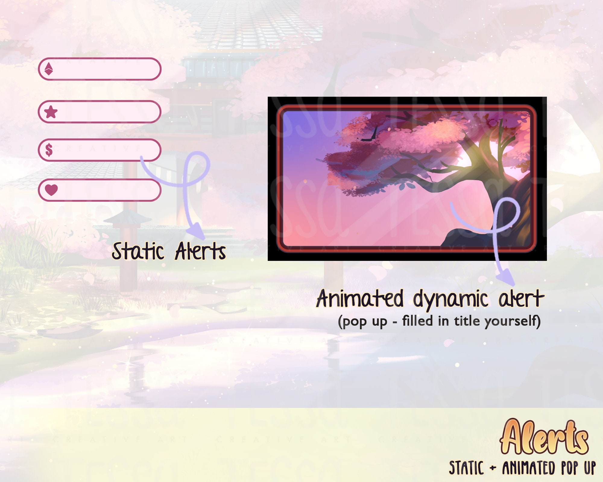 Animated Pink Sakura Japanese Temple Twitch Package: Twitch - Etsy