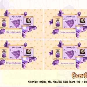 Animated Amethyst Crystal Purple Twitch Package, Twitch Cam Overlays ...