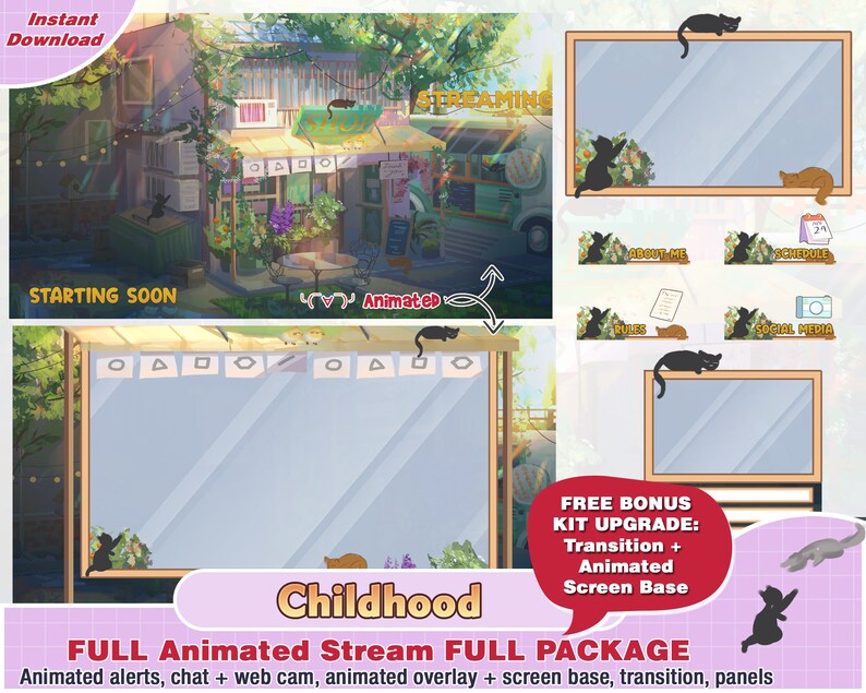 Animated Cozy Shop Twitch Stream Package Kit Twitch Stream - Etsy