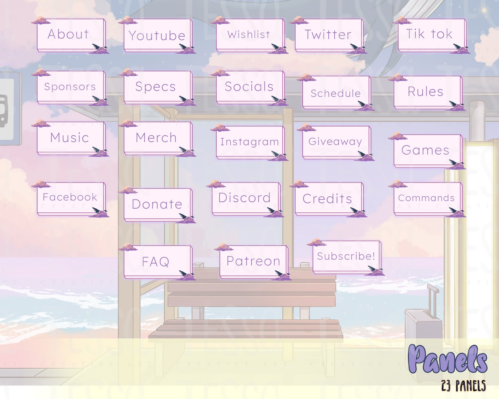 Animated Whale Bus Stop Twitch Package Kawaii Twitch Overlay - Etsy