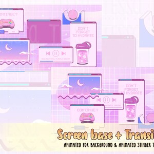 Animated Purple Dream Twitch Package, Kawaii Twitch Overlay, Twitch ...