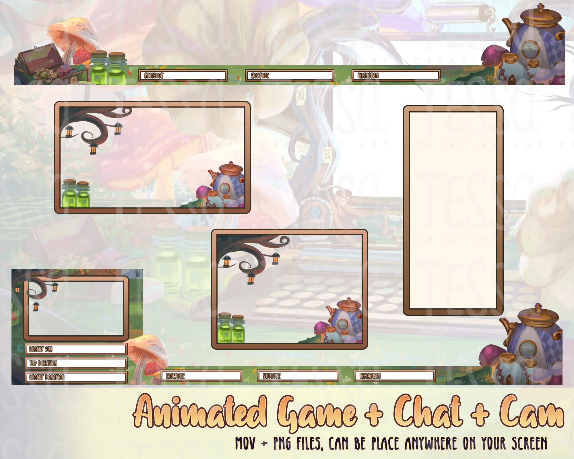 Animated Wonderland PC Setup Twitch Package Twitch Stream - Etsy