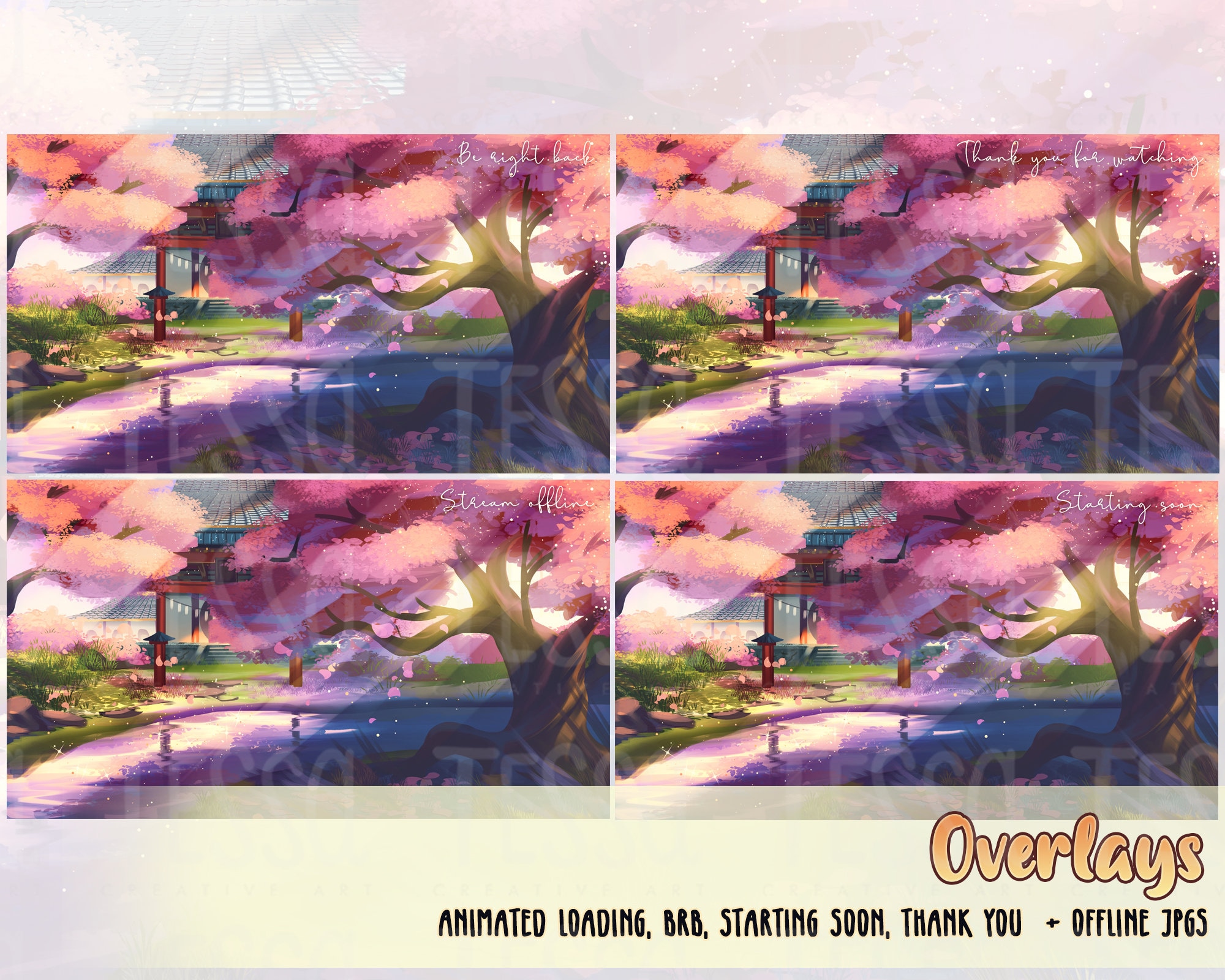 Animated Pink Sakura Japanese Temple Twitch Package: Twitch - Etsy