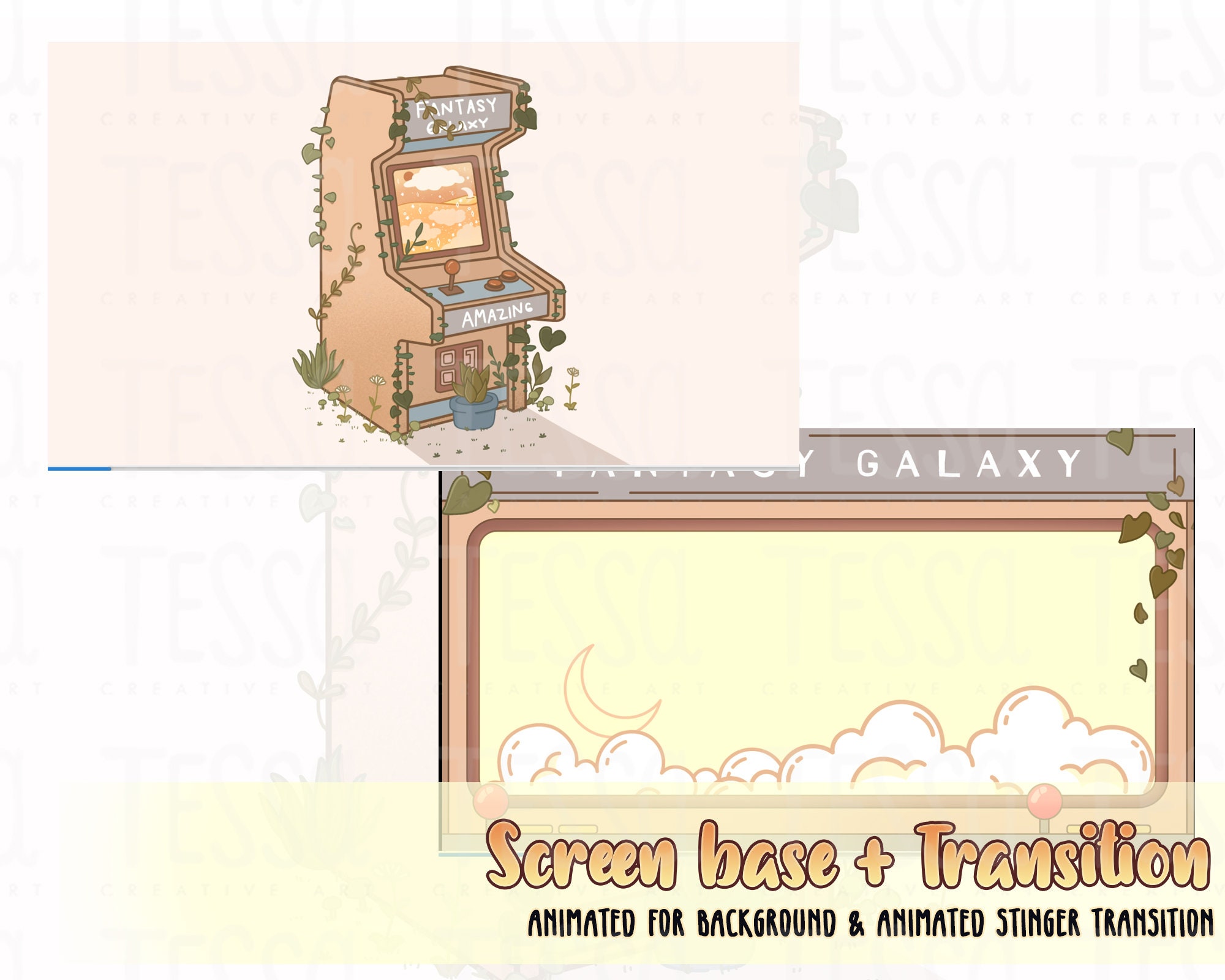 Animated Cute Fantasy Arcade Game Kawaii Full Twitch Package | Etsy