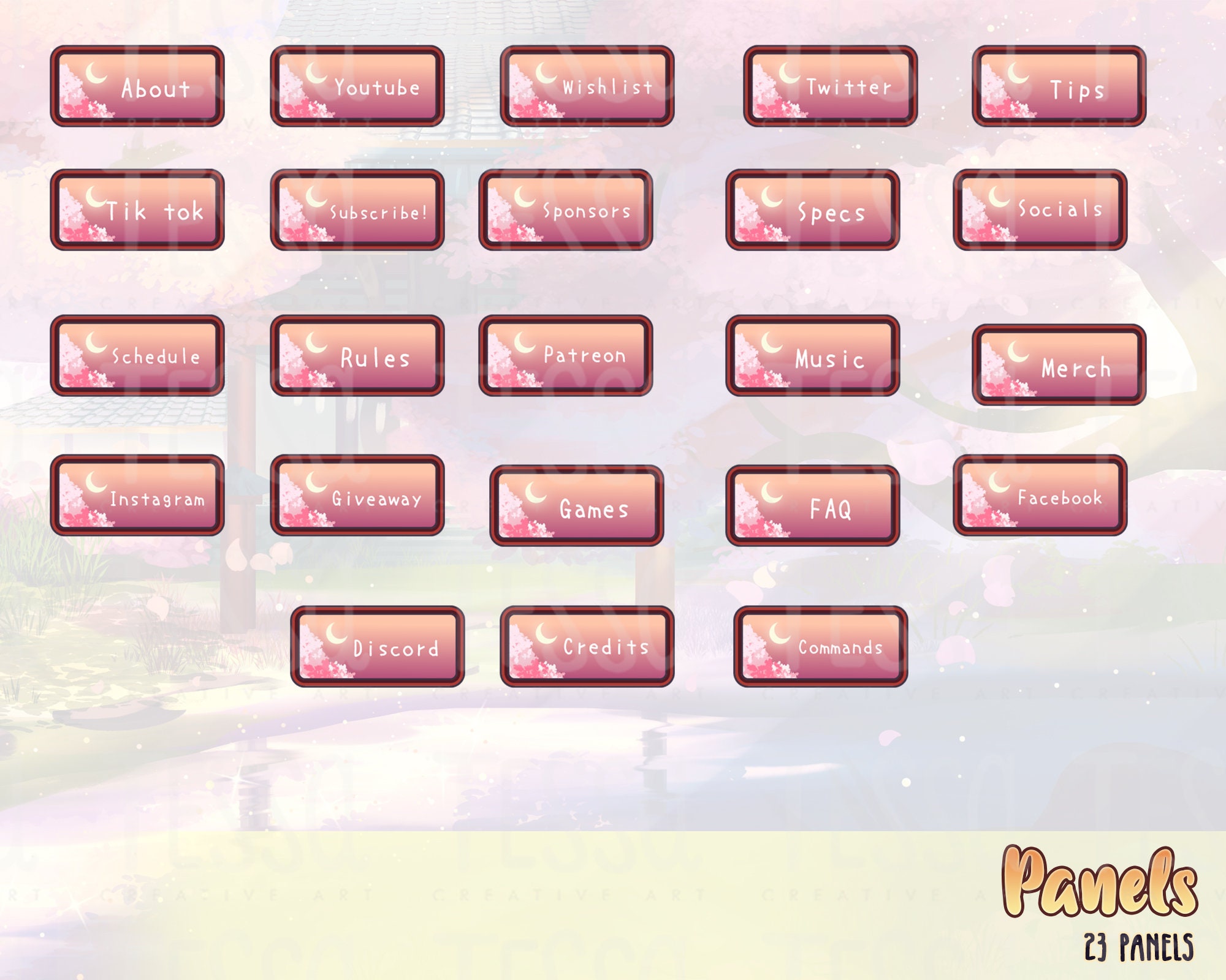 Animated Pink Sakura Japanese Temple Twitch Package: Twitch - Etsy