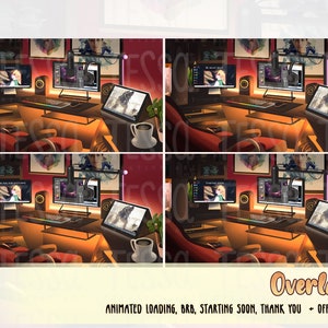 Animated Neon Gold Pc Setup Twitch Overlay, Brb, Ending, Starting Soon ...