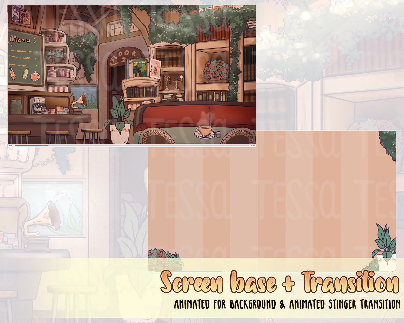Animated Cozy Coffee Bar Twitch Package Cute Twitch Overlay - Etsy