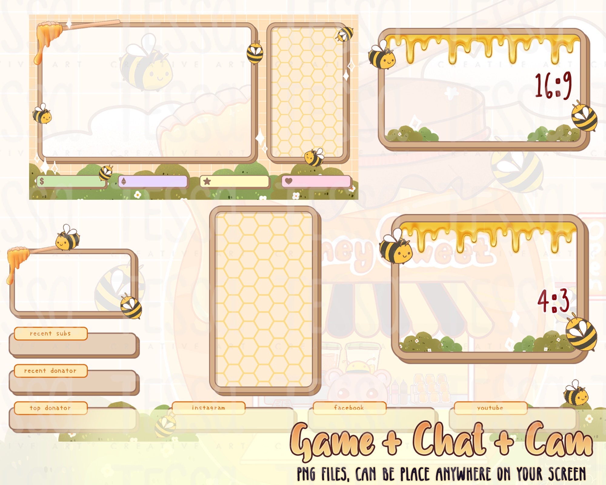 Animated Honey Bee Twitch Package for Streamer to Stream Pack: - Etsy